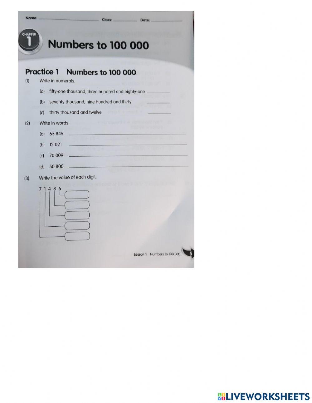 Number worksheet for grade 4 | Live Worksheets