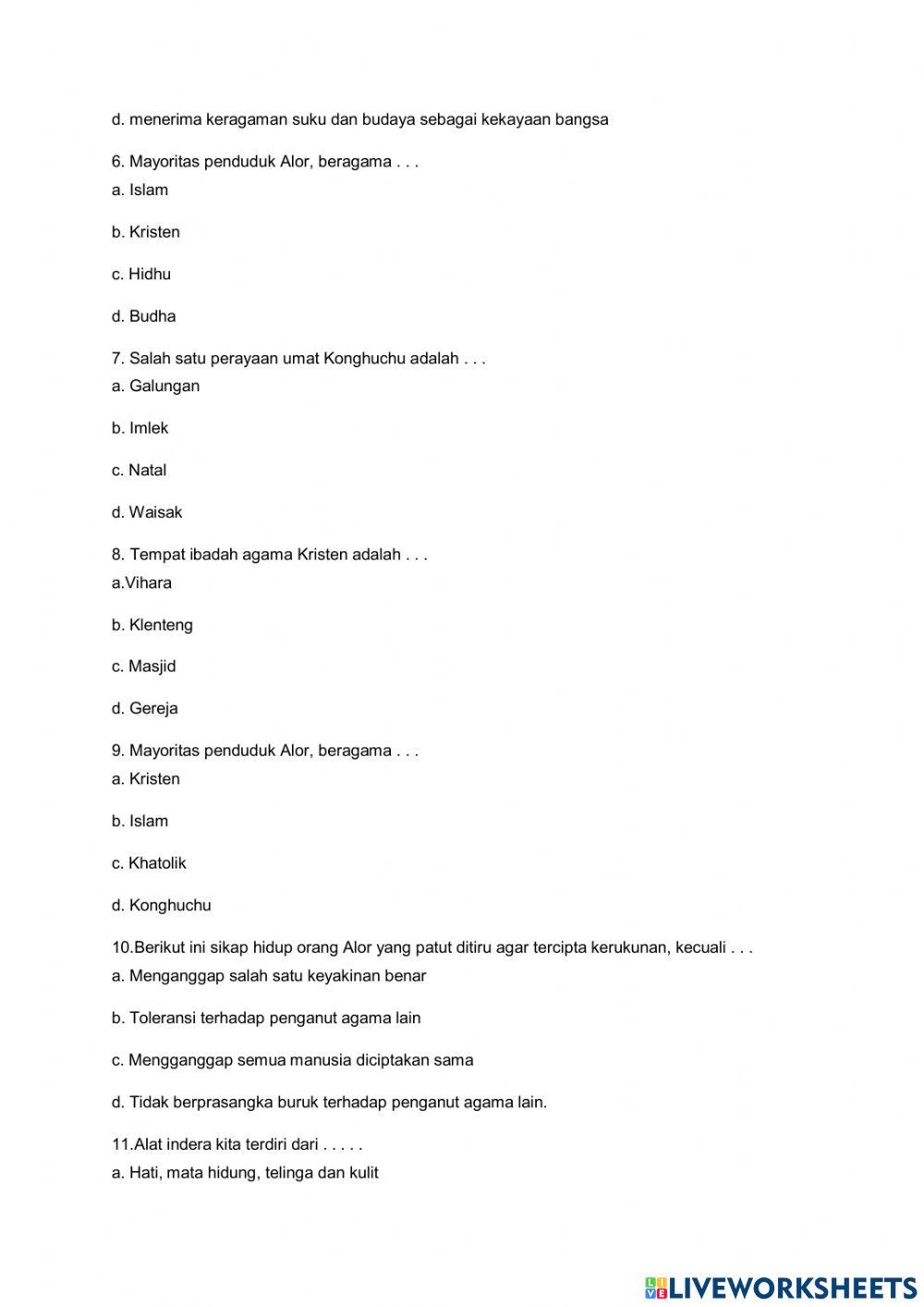 Tugas kl4 activity | Live Worksheets