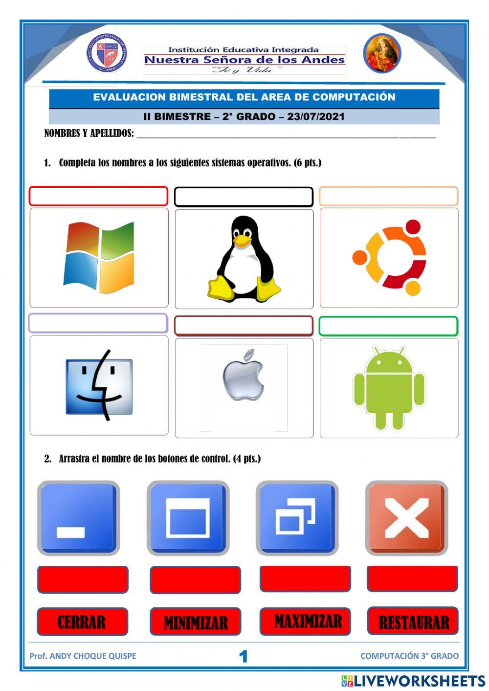 COMPUTACION 3 G… | Free Interactive Worksheets | 3214904