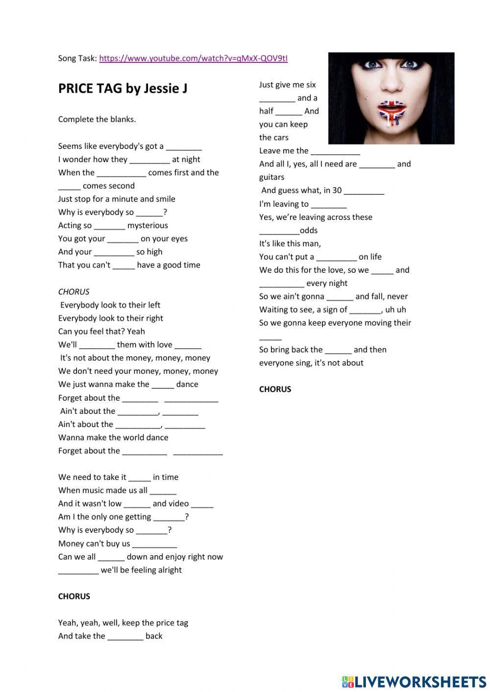 Song task - Pri… | Free Interactive Worksheets | 1188377