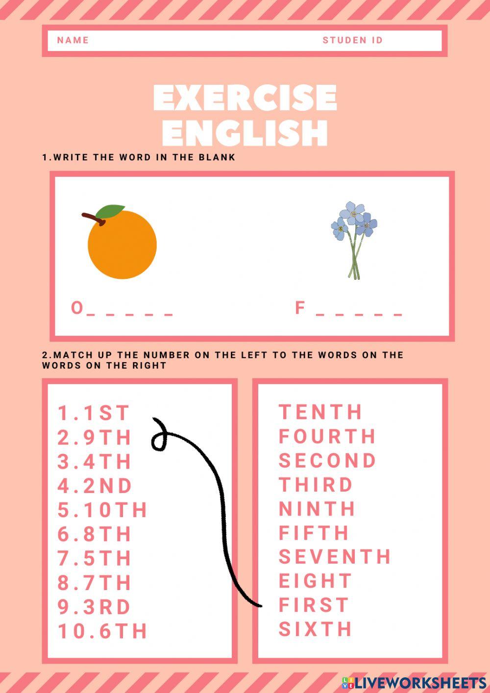 Exercise English online exercise for | Live Worksheets