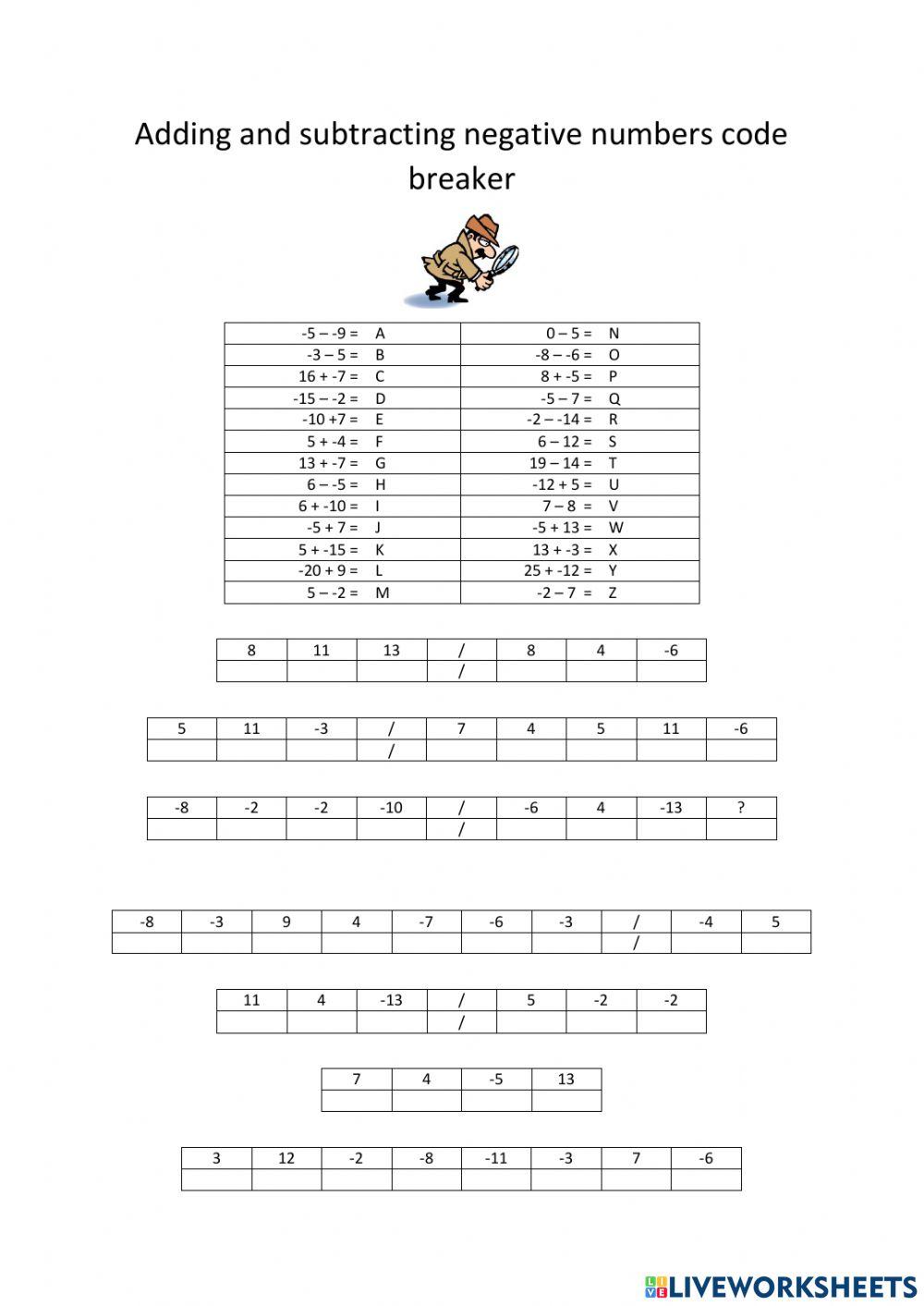 CODEBREAKER | Free Interactive Worksheets | 3215778