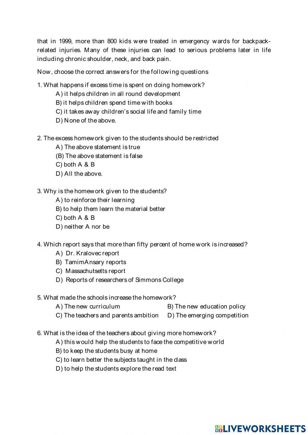 9th class -unit 3- Homework-worksheet 5 worksheet | Live Worksheets
