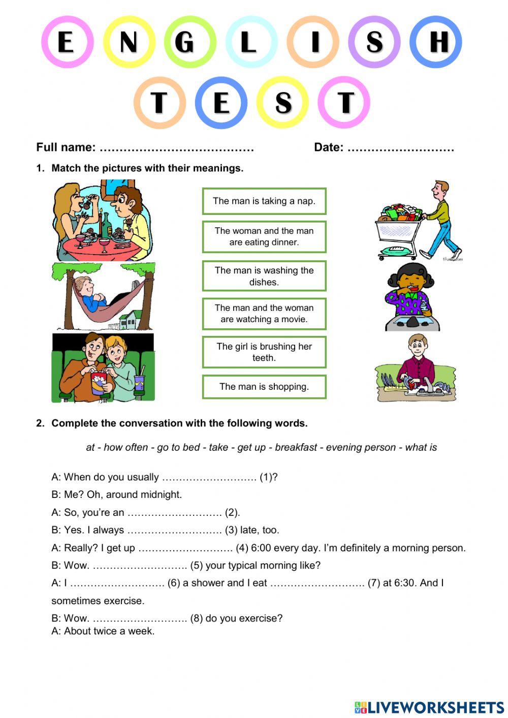 English test - Elementary level 2 6667822 | Ariana López