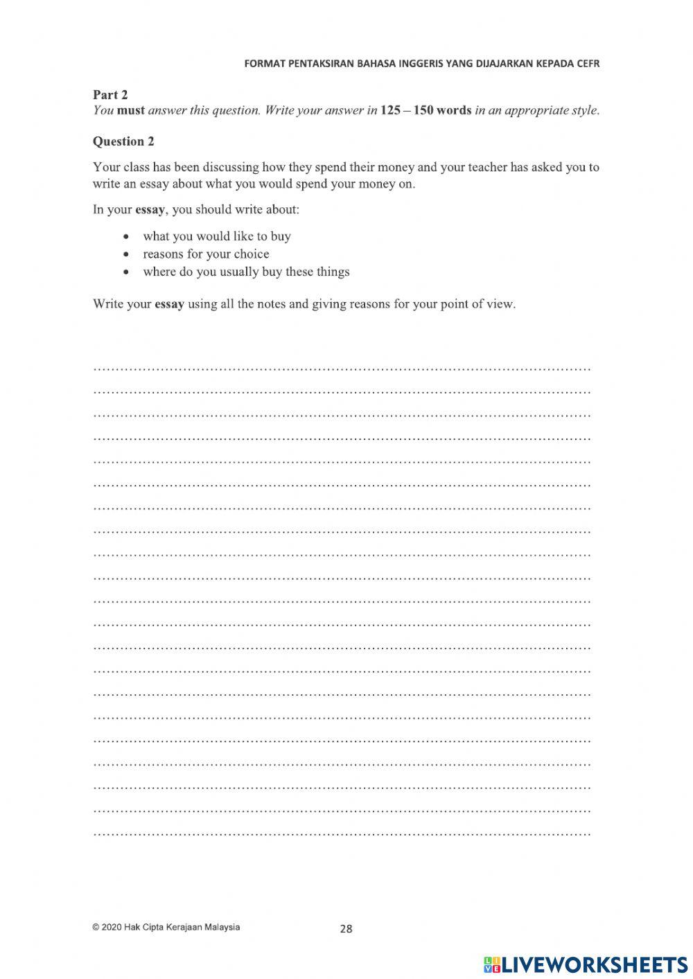 Terai PAPER 2 1190253 | TyMy_21 | Live Worksheets