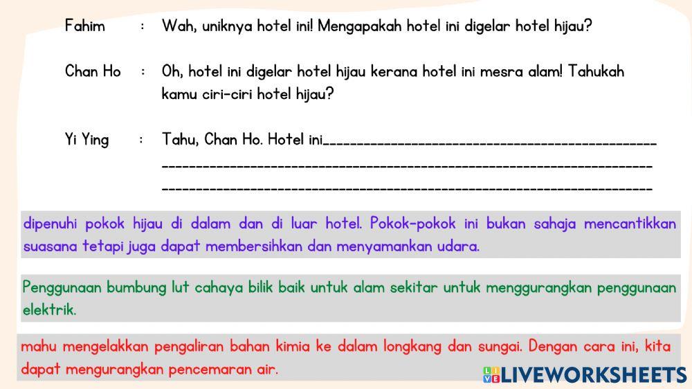 Celik alam sekitar worksheet | Live Worksheets