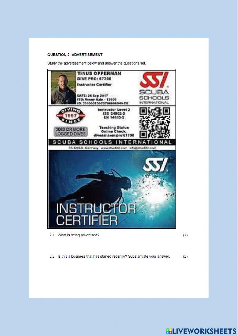 English Mid Year Exam section A Question 1-3 worksheet | Live Worksheets