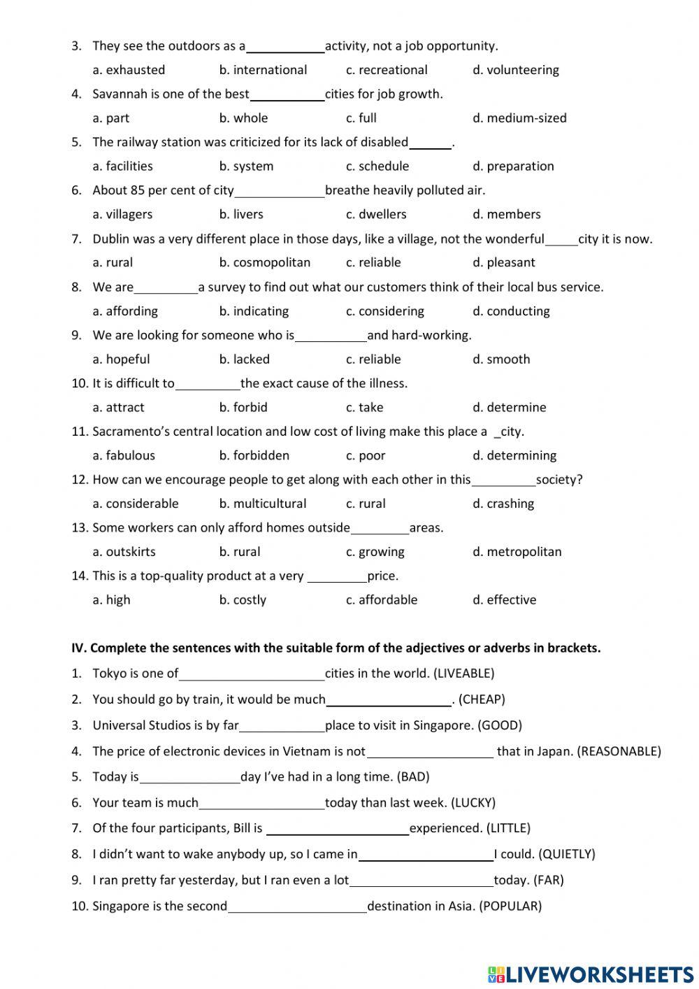 G9 - UNIT 2 VOCAB online exercise for | Live Worksheets