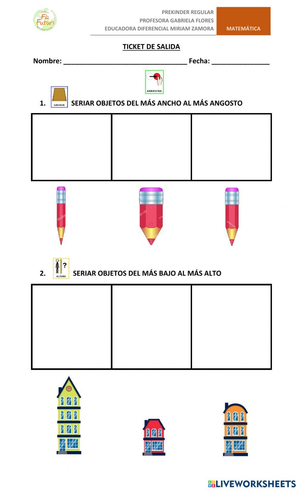 Pdf Online Activity Seriación Live Worksheets