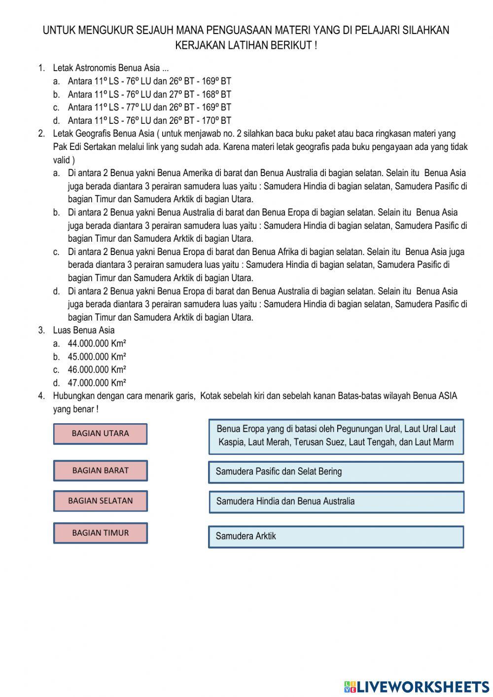 Lembar kerja ips 9 p-1 worksheet | Live Worksheets