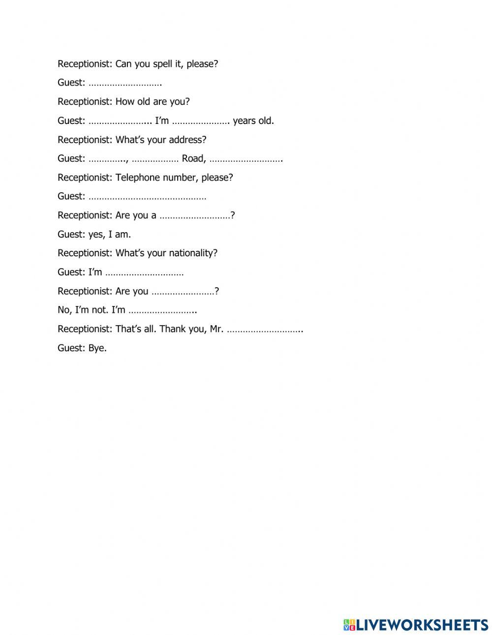 FILLING OUT FORM | Free Interactive Worksheets | 3220727