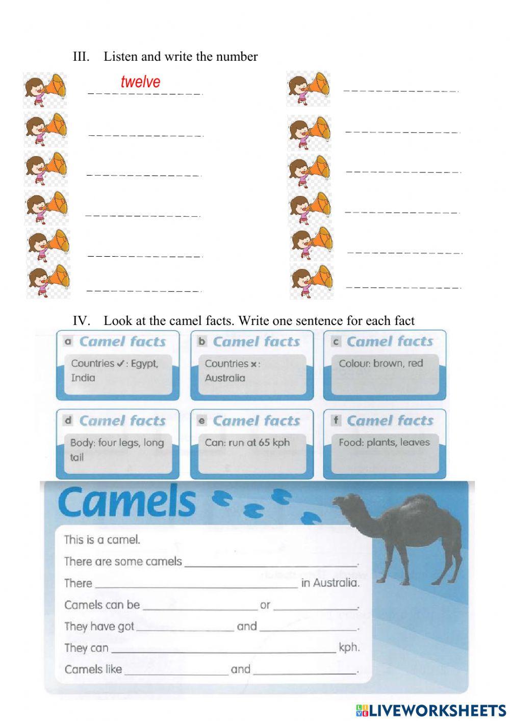 Unit 1 test exercise for 4,5 | Live Worksheets