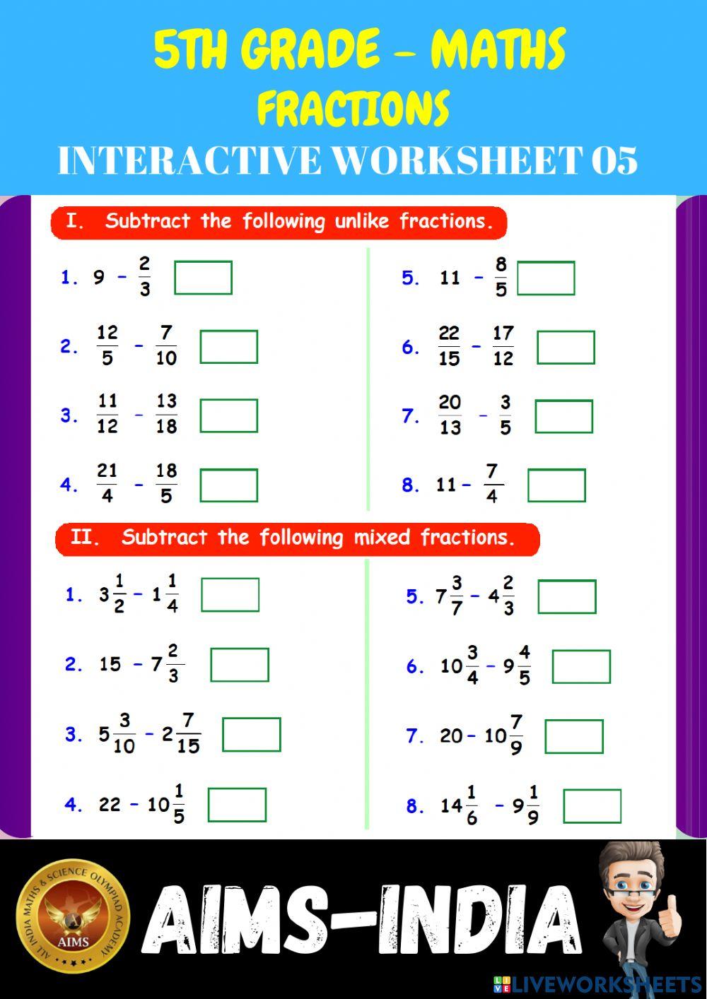 5th-maths-ps05- fractions - ch 06 1192402 | LEE EDUTEK