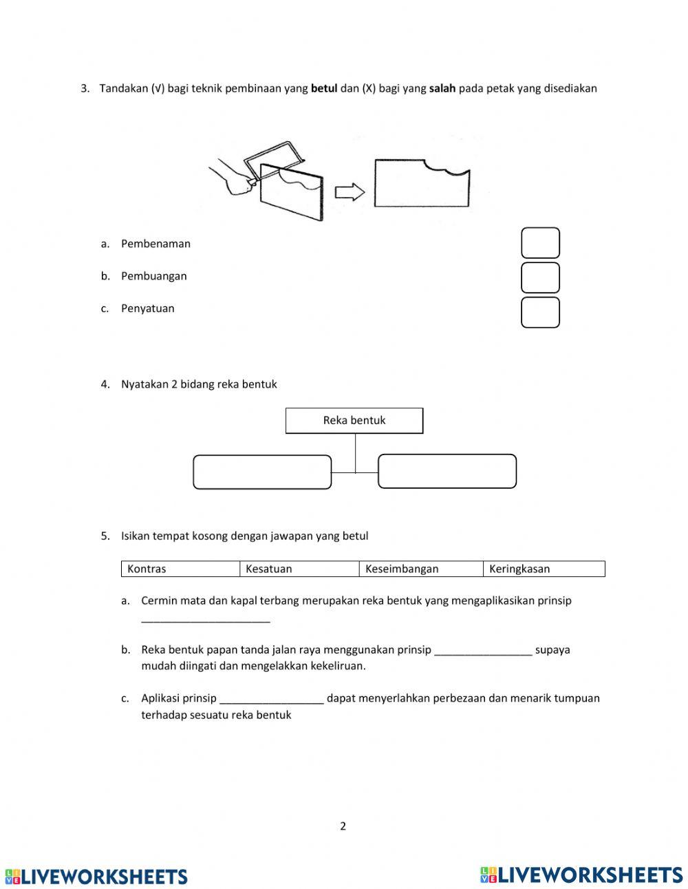 Latihan rbt tg1 worksheet | Live Worksheets