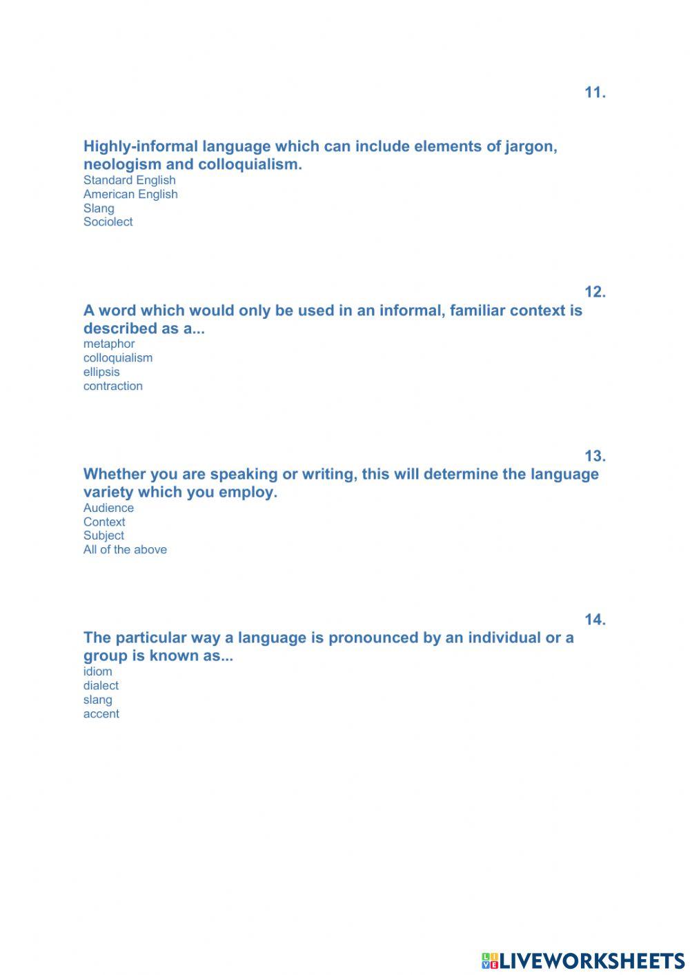 Grammar 2 paper 2 worksheet | Live Worksheets