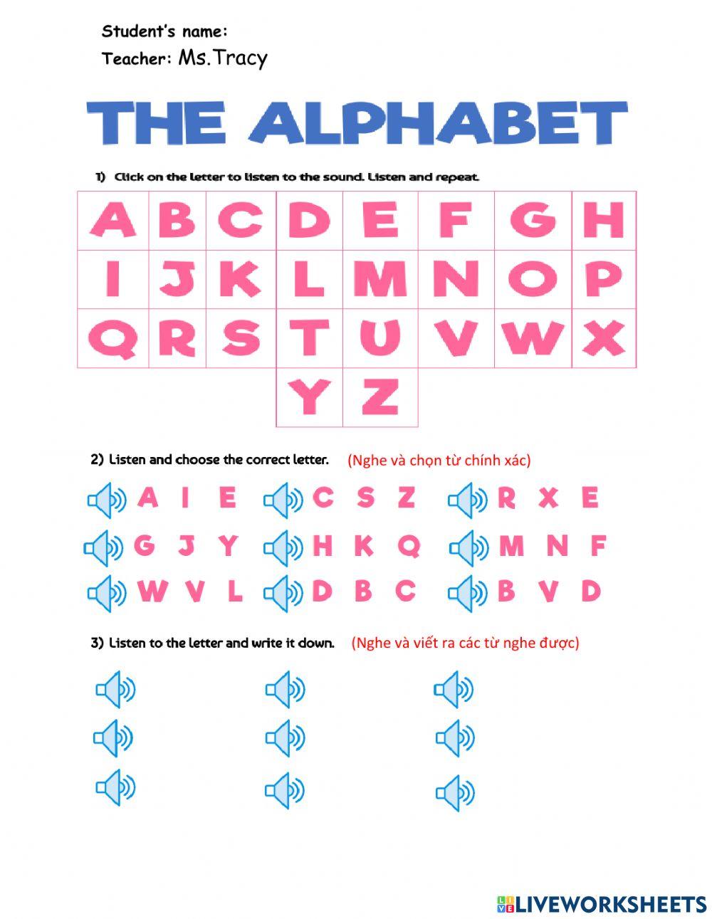 Letters A-B-B1 3223291 | Tracy Lê | Live Worksheets