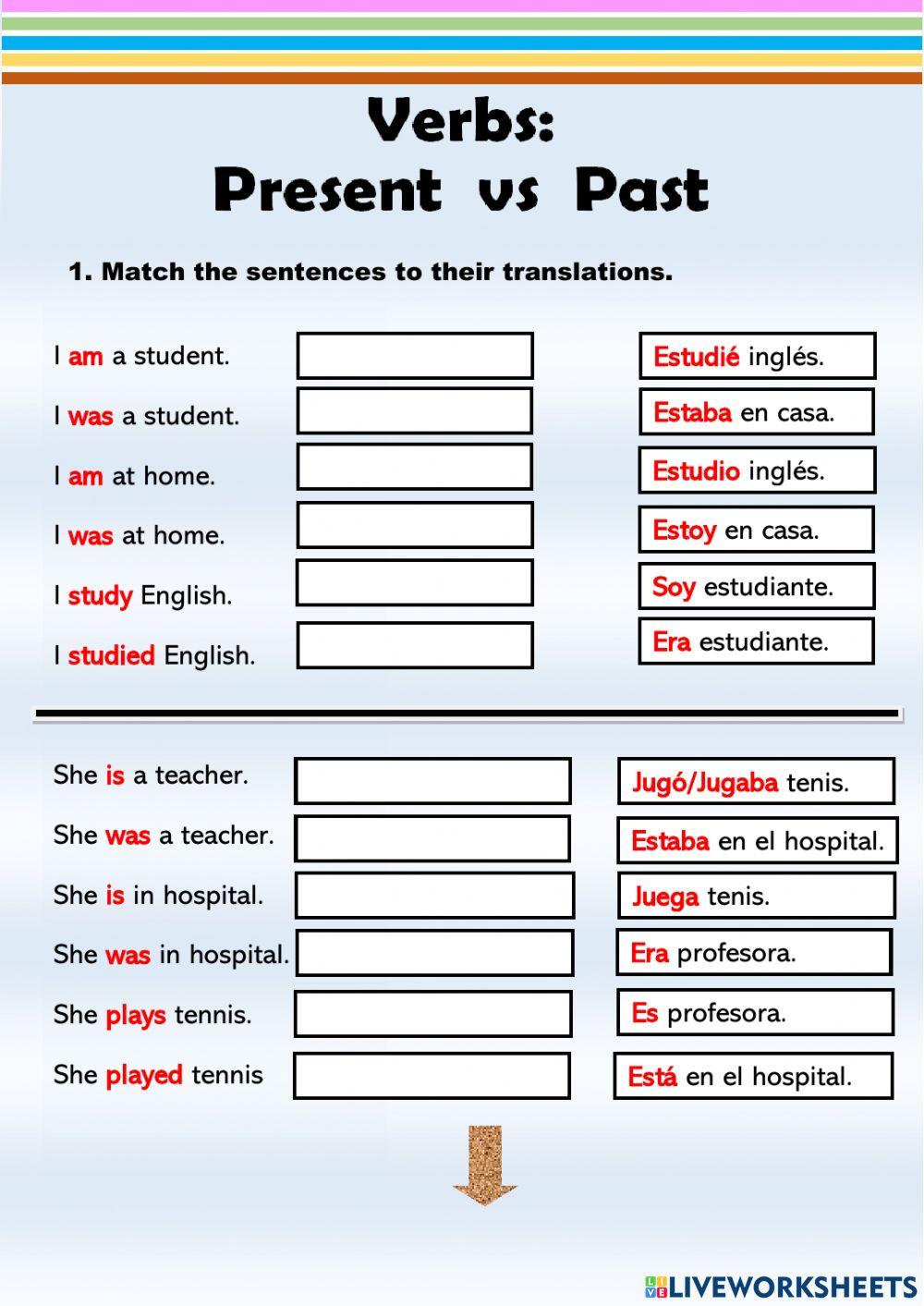 Present vs Past | Live Worksheets