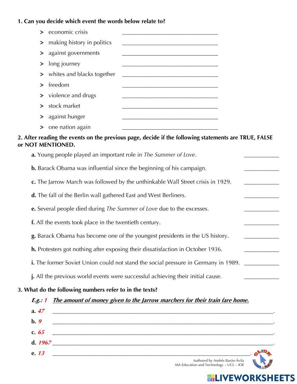 Reading Ex. - Protests and World Events 1193630 | Andres