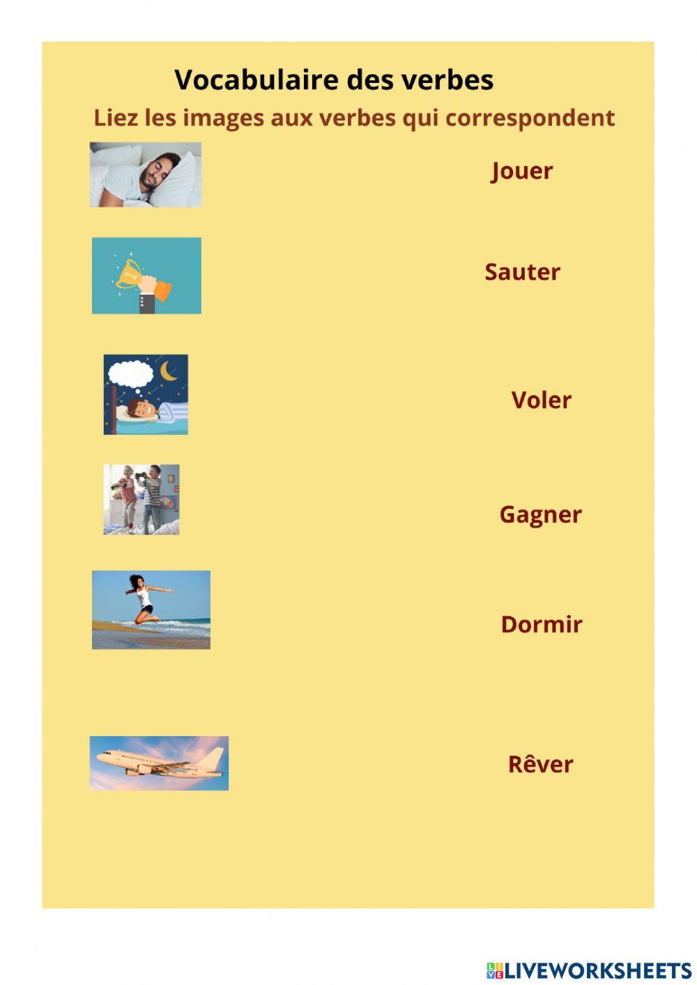 Verbes interactive exercise for débutant | Live Worksheets