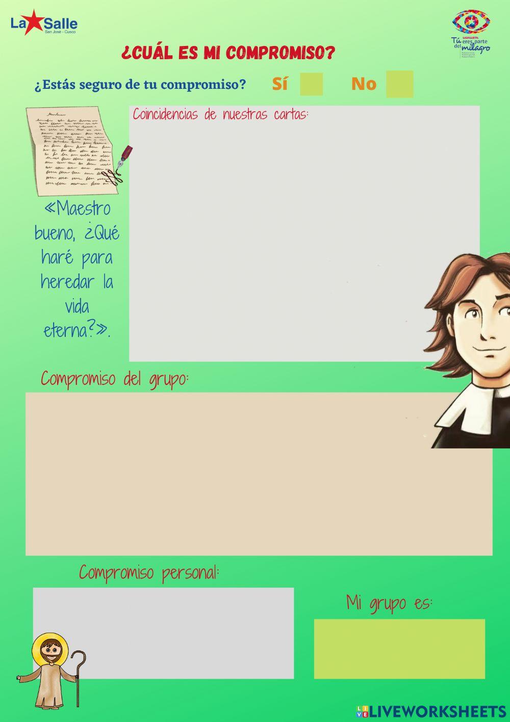 Mi compromiso worksheet | Live Worksheets
