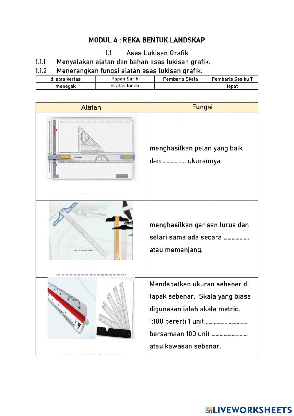 Tugasan Landskap online pdf worksheet | Live Worksheets