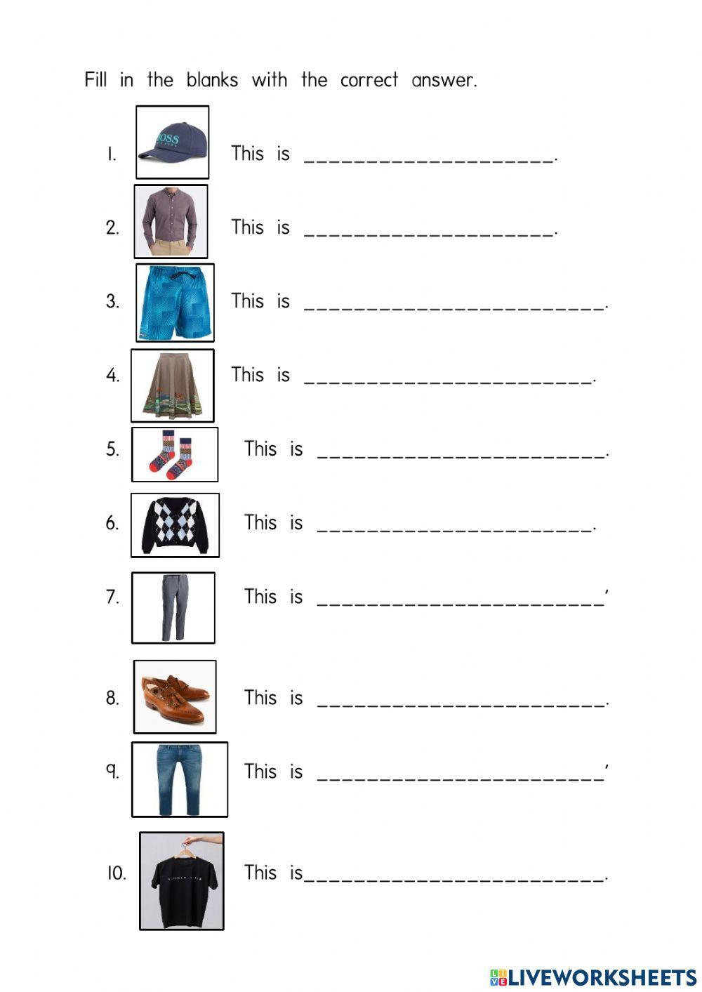Unit 7 Get Dressed online pdf exercise | Live Worksheets