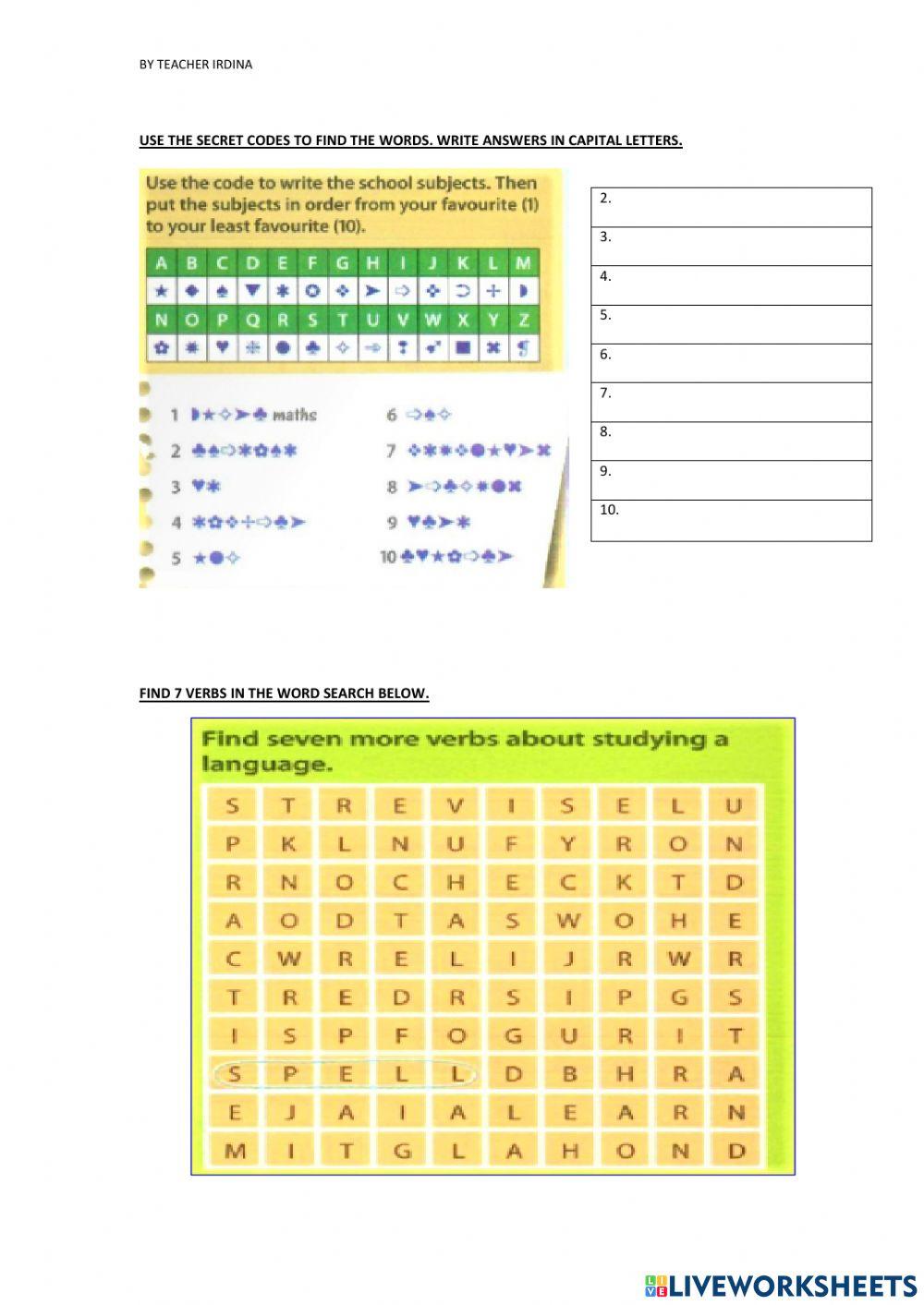 Revision online exercise for YEAR 5 | Live Worksheets