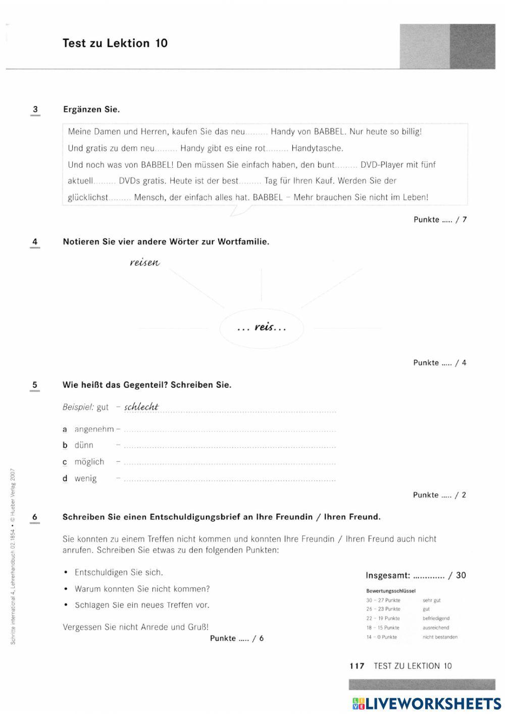 Schritte intern… | Free Interactive Worksheets | 6668979