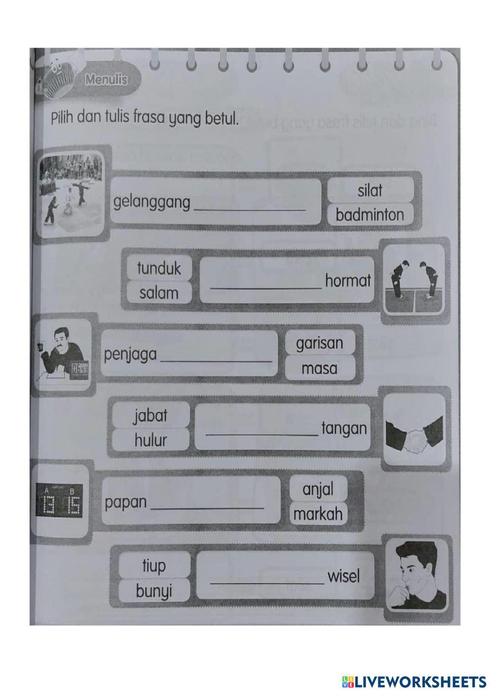 Lk 4BM SENI TULIS worksheet | Live Worksheets