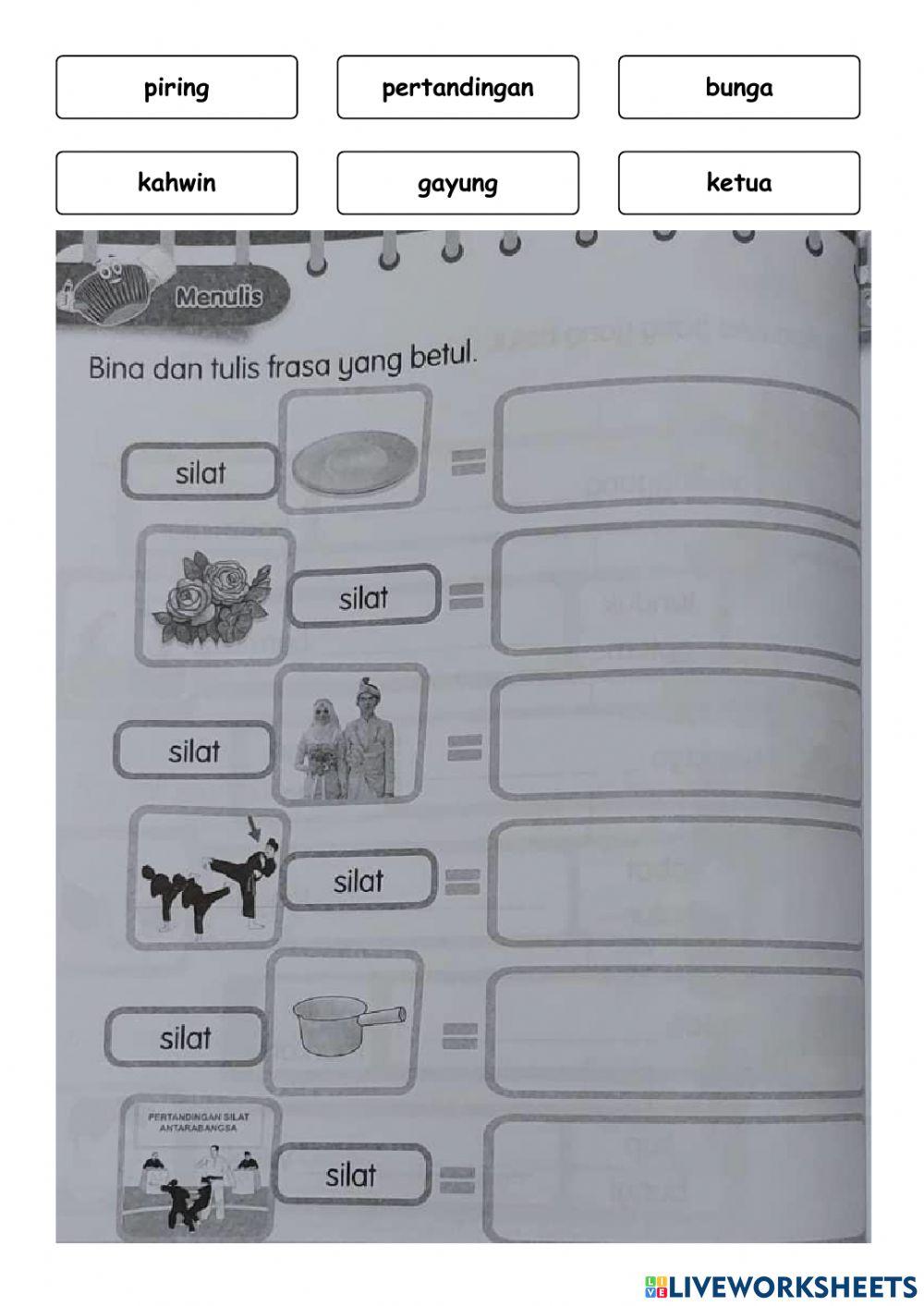 Lk 4BM SENI TULIS worksheet | Live Worksheets