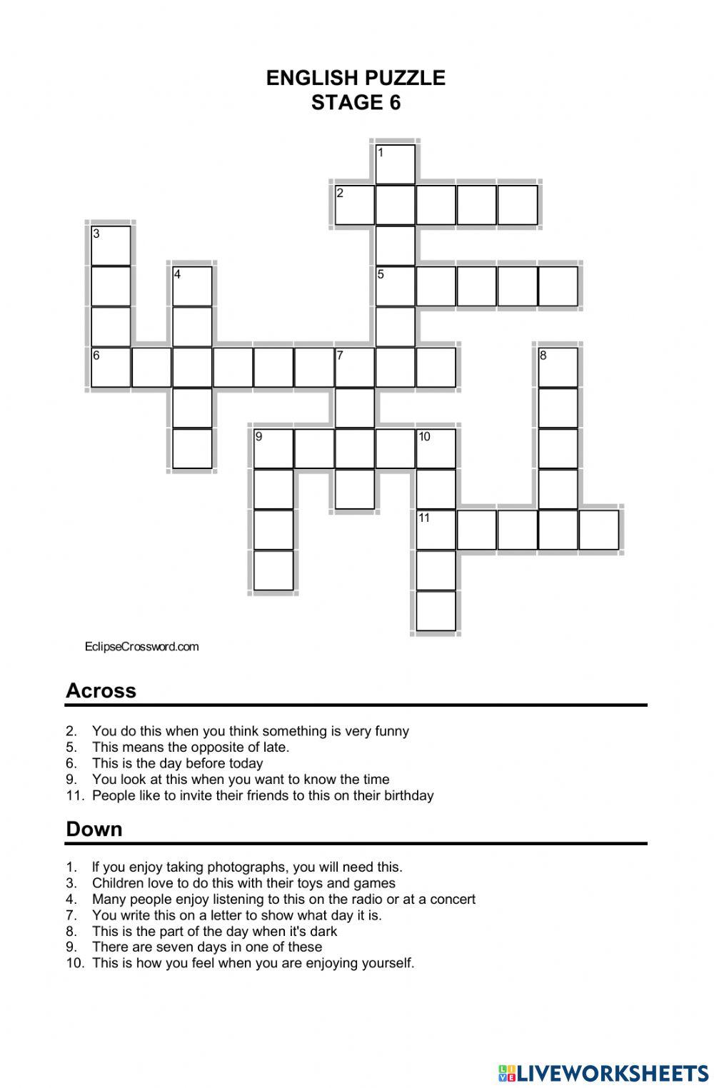 1194725 | English puzzle | dwi lestari | LiveWorksheets