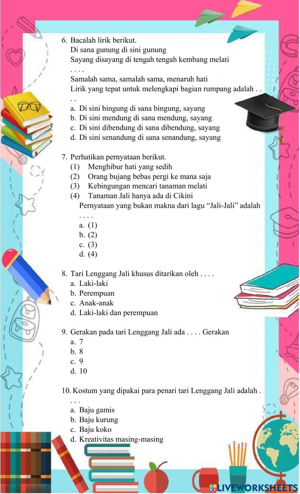 Soal plbj worksheet | Live Worksheets