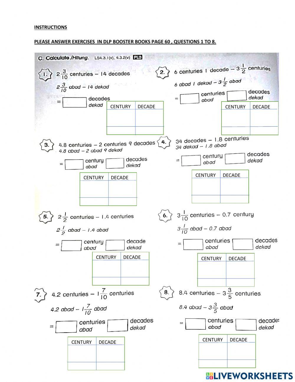 Time online exercise for YEAR 5 | Live Worksheets