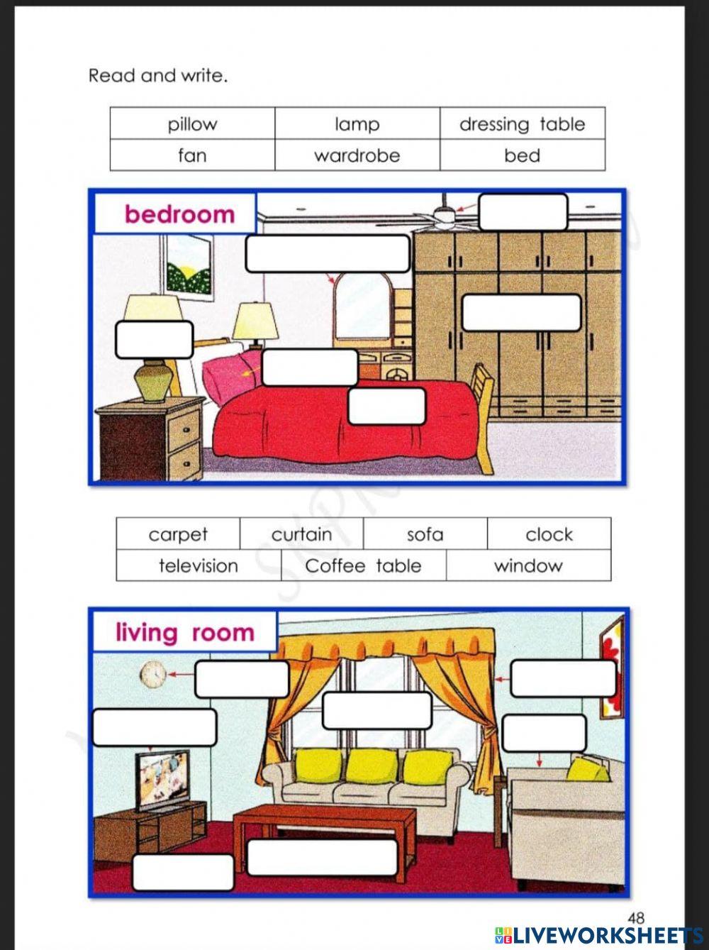 My home online pdf worksheet | Live Worksheets