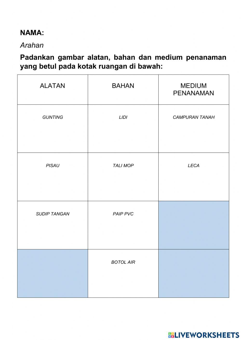 Pertanian worksheet for 11 | Live Worksheets