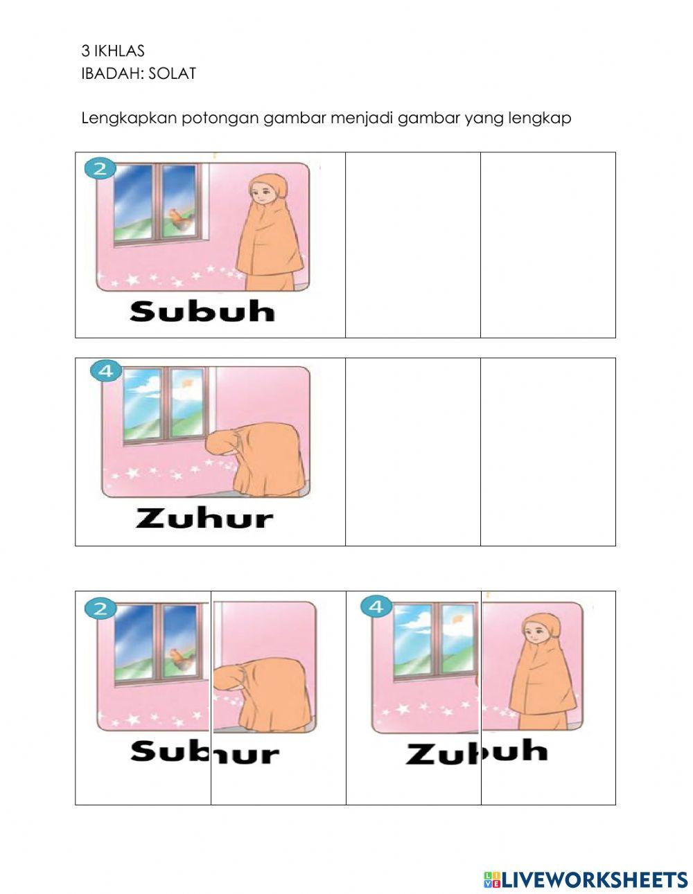 Solat interactive worksheet for PPKI | Live Worksheets