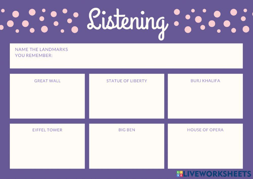 Landmarks interactive exercise for 8th | Live Worksheets