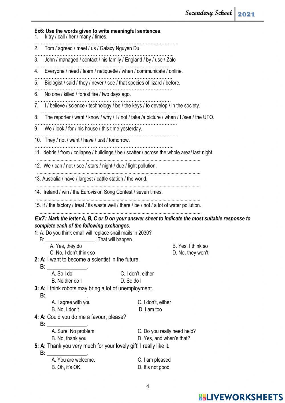 G8-Revision-Second Term worksheet | Live Worksheets