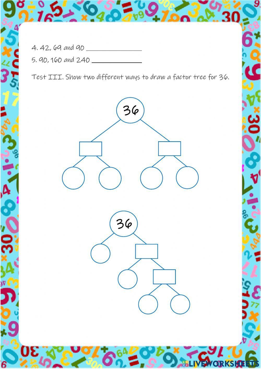 Factors | Free Interactive Worksheets | 1197850