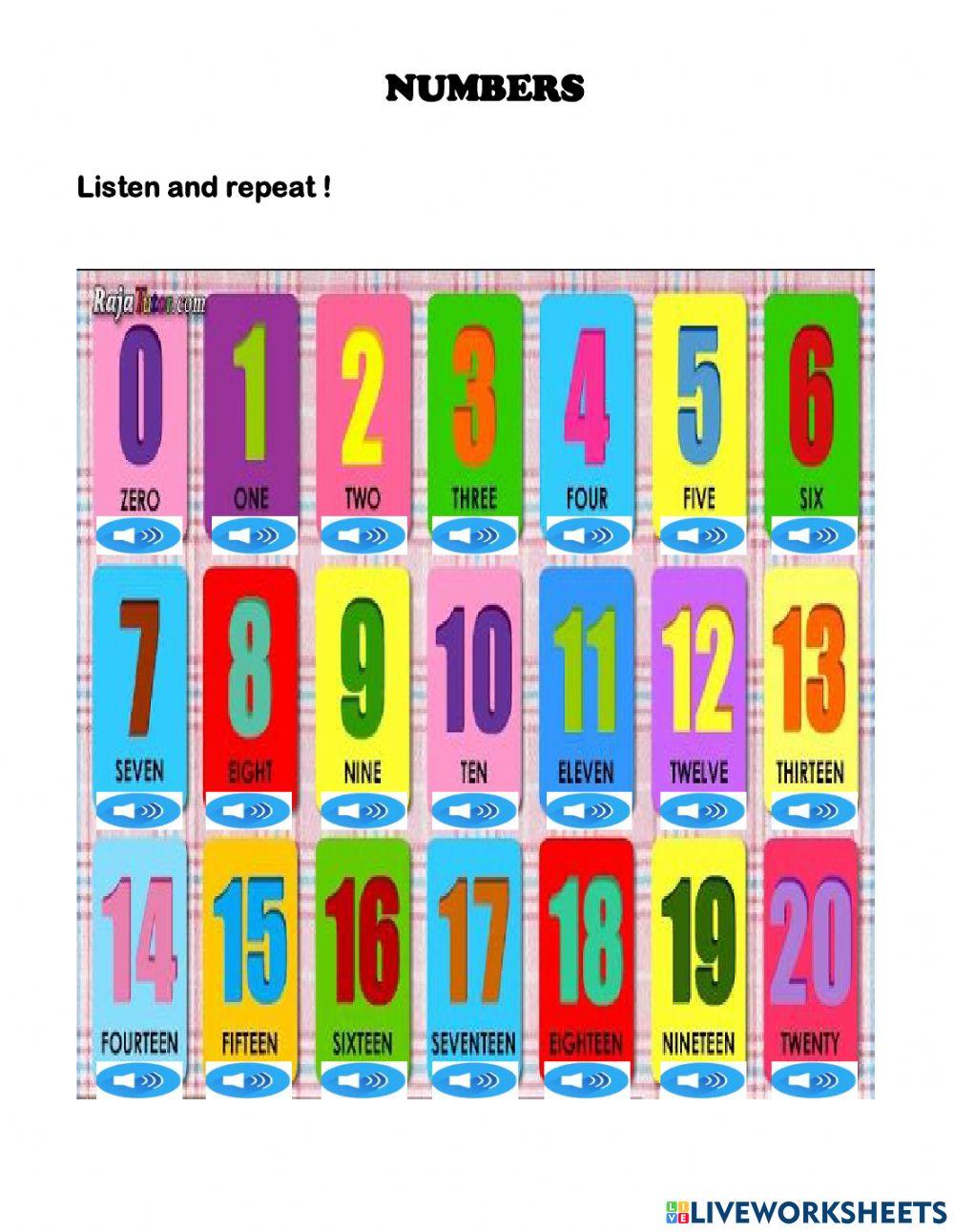 Numbers 1197832 | rina tri | Live Worksheets