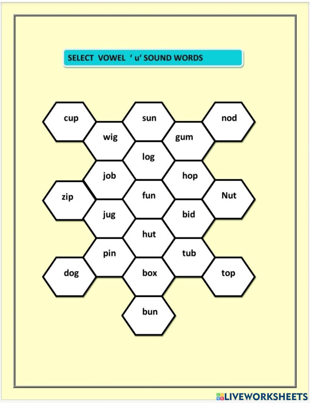 Vowel U Sound Words Worksheet Live Worksheets vowel-u-sound-words-worksheet-live-worksheets
