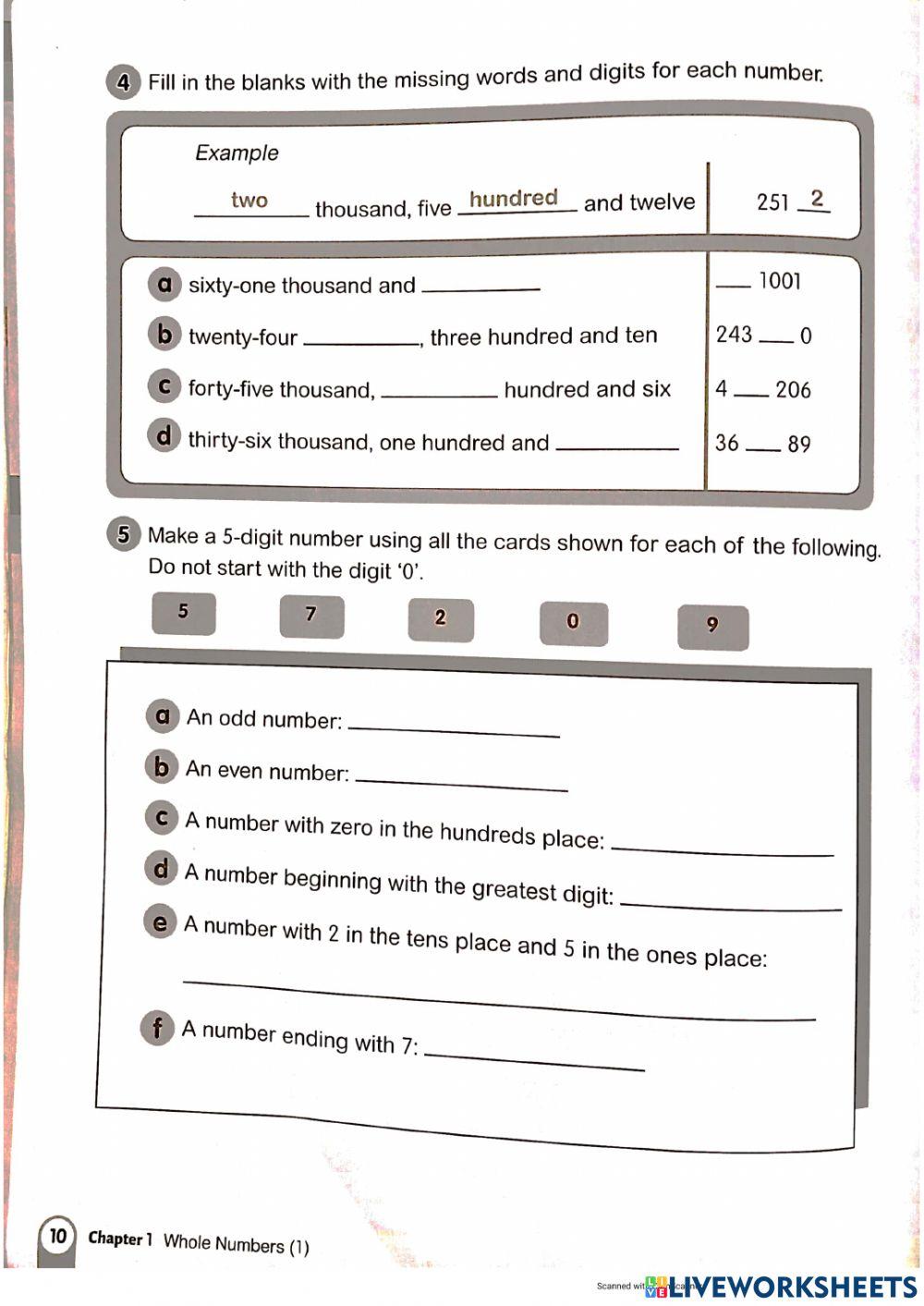 Math WorkBook Primary 4 CHapter 1 Practice 1-2 online exercise for ...