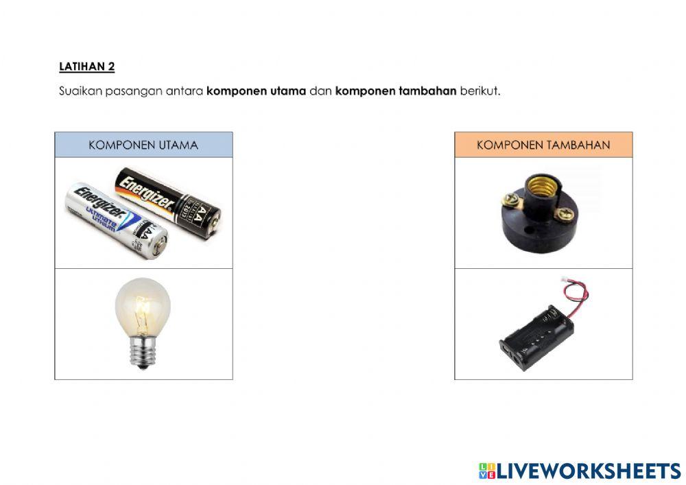 Komponen Litar Elektrik Lengkap worksheet | Live Worksheets