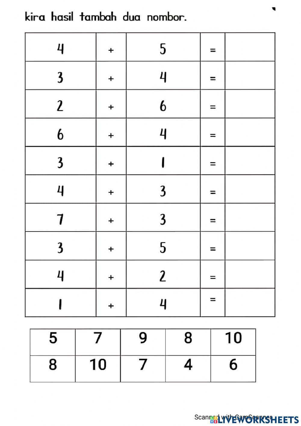 Tambah 2 worksheet | Live Worksheets