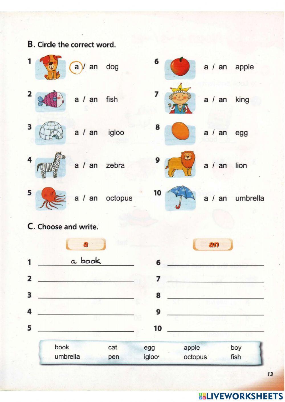 Unit 1 - Lesson 2 - My First Grammar 1 worksheet | Live Worksheets