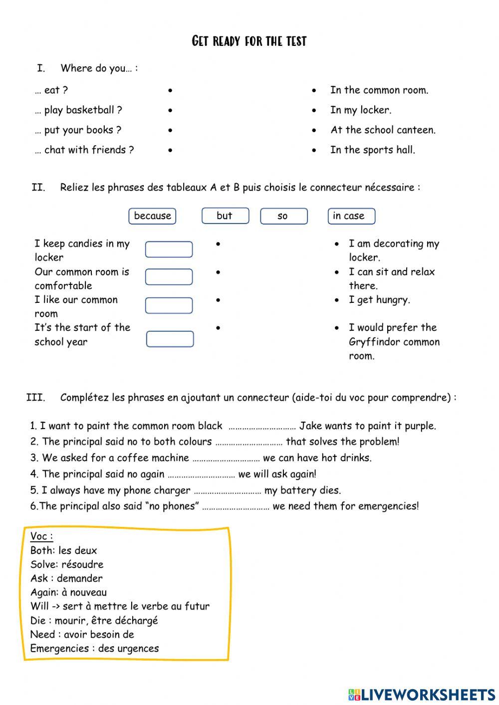 Get ready for the test 4e School online exercise for | Live Worksheets