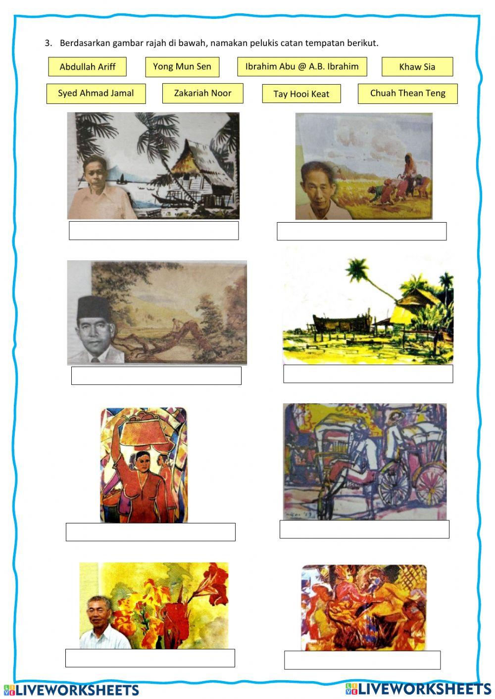 Seni catan 1198663 | faizahsabri1987 | Live Worksheets