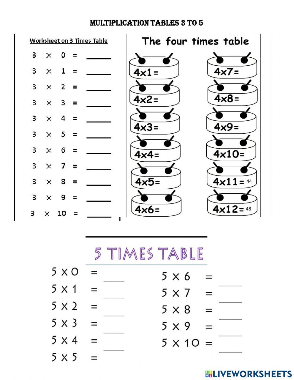 Multiplication Tables (5, 6, 7) Worksheet Live Worksheets Multiplication Tables (5, 6, 7) Worksheet Live Worksheets