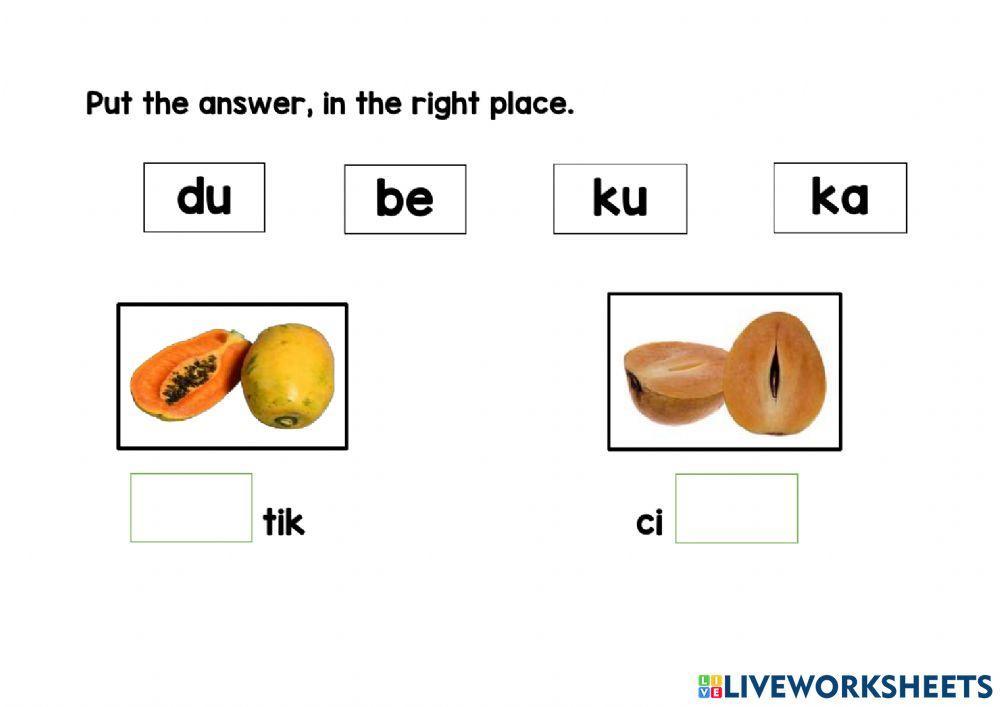 4 years reading - malay worksheet | Live Worksheets