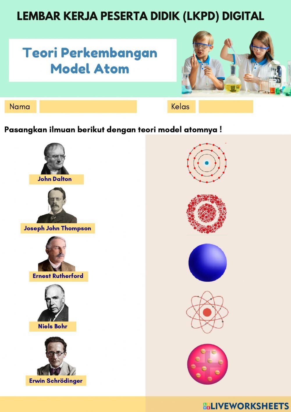 TEORI MODEL ATOM 1200162 | Dwi Apriani | Live Worksheets